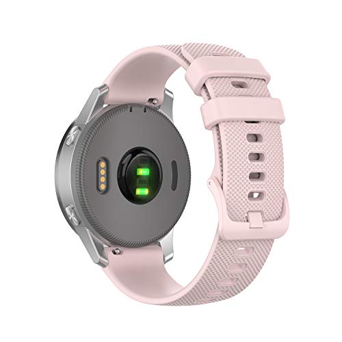 Anrir for Garmin Vivoactive 4S Watch Band,18mm Silicone Band for Vivomove 3S 39mm/Venu 2S/Forerunner 255s, Fossil Women's Gen 6/5E 42mm, Fossil Q Venture Gen 4 HR, Fossil Women's Sport 41mm-Pink