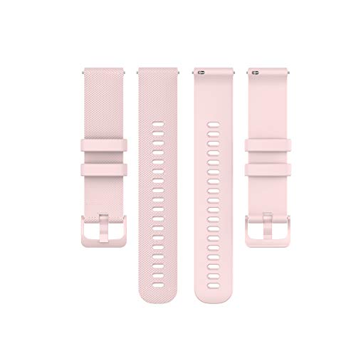 Anrir for Garmin Vivoactive 4S Watch Band,18mm Silicone Band for Vivomove 3S 39mm/Venu 2S/Forerunner 255s, Fossil Women's Gen 6/5E 42mm, Fossil Q Venture Gen 4 HR, Fossil Women's Sport 41mm-Pink