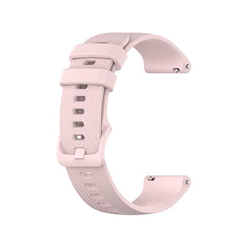 Anrir for Garmin Vivoactive 4S Watch Band,18mm Silicone Band for Vivomove 3S 39mm/Venu 2S/Forerunner 255s, Fossil Women's Gen 6/5E 42mm, Fossil Q Venture Gen 4 HR, Fossil Women's Sport 41mm-Pink