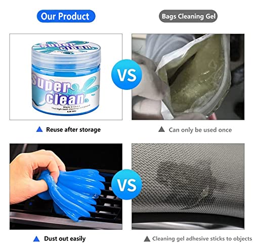 AIMEET Cleaning Gel for Car Detailing Tools Keyboard Cleaner Automotive Dust Air Vent Interior Detail Detailing Putty Universal Dust Cleaner for Auto Laptop Home Car Slime Cleaner, 2 Pack