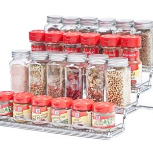 MEIQIHOME 4 Tier Spice Rack Organizer Step Shelf Countertop Spice Storage Holder, for Kitchen Cabinet Cupboard Pantry, Metal, Chrome