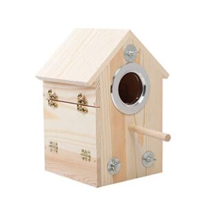 yardwe wooden bird nest box bird house parrot breeding box cage wood bird nest for budgie parakeet cockatiel conure canary finch dove lovebird