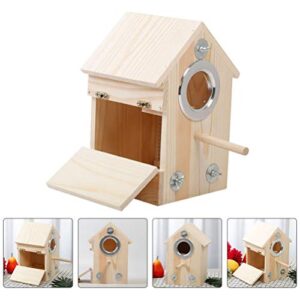 YARDWE Wooden Bird Nest Box Bird House Parrot Breeding Box Cage Wood Bird Nest for Budgie Parakeet Cockatiel Conure Canary Finch Dove Lovebird