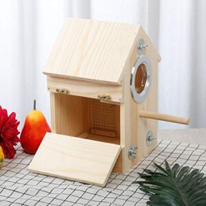 YARDWE Wooden Bird Nest Box Bird House Parrot Breeding Box Cage Wood Bird Nest for Budgie Parakeet Cockatiel Conure Canary Finch Dove Lovebird