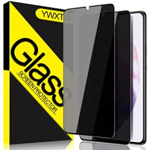 [2 pack] galaxy s21 privacy screen protector tempered glass, ywxtw anti-spy black screen protector for samsung galaxy s21 5g 6.2 inch 2021, easy installation 9h hardness anti-scratch bubble free [don’t support fingerprint unlock]