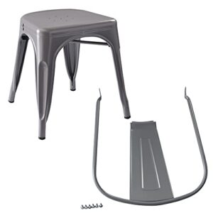 Amazon Basics Metal Dining Chairs, Dark Grey, 1 Count (Pack of 4)