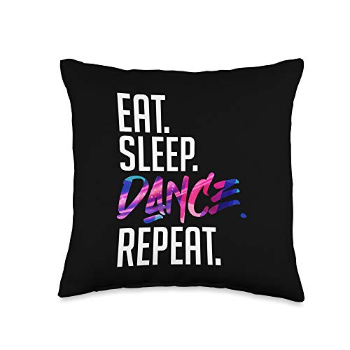 Swan Theater Dancing Choreography Talent Eat Sleep Repeat Dance Ballerina Dancer Ballet Throw Pillow, 16x16, Multicolor