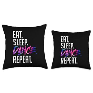 Swan Theater Dancing Choreography Talent Eat Sleep Repeat Dance Ballerina Dancer Ballet Throw Pillow, 16x16, Multicolor