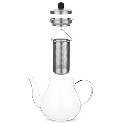 BTaT - Glass Teapot with Removable Infuser (32oz, 1000ml) Stovetop Safe Tea Kettle, Blooming and Loose Leaf Tea Maker Set, Mother's Day Gift