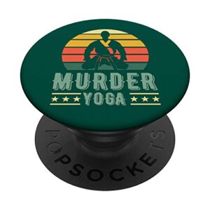 jiu jitsu murder yoga funny bjj retro vintage style popsockets swappable popgrip