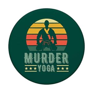 Jiu Jitsu Murder Yoga Funny BJJ Retro Vintage Style PopSockets Swappable PopGrip