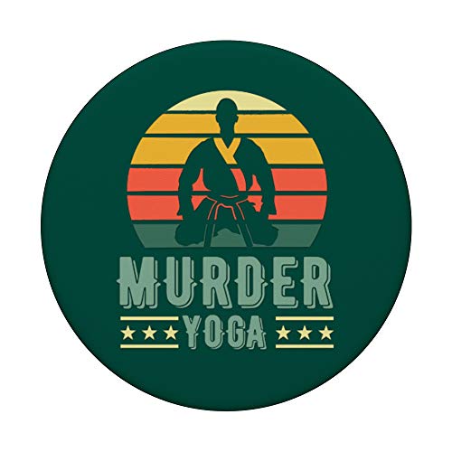 Jiu Jitsu Murder Yoga Funny BJJ Retro Vintage Style PopSockets Swappable PopGrip