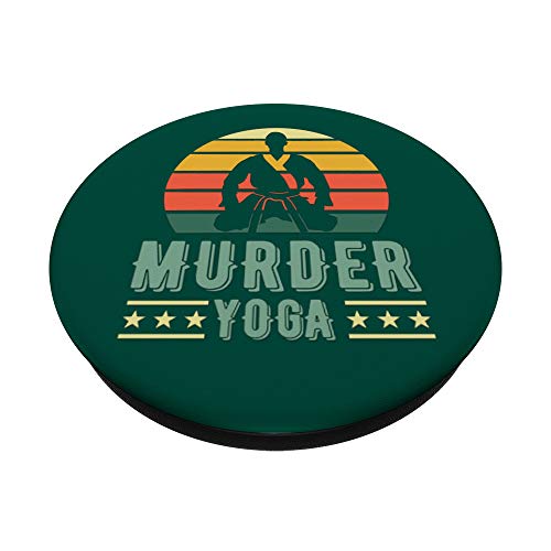 Jiu Jitsu Murder Yoga Funny BJJ Retro Vintage Style PopSockets Swappable PopGrip