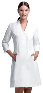 dr. james lab coat for women minimalistic semi-tailored a-line shape short sleeves (8)