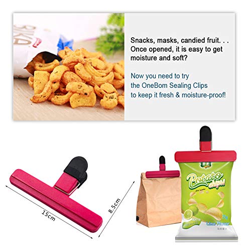 Bag Sealing Clips, Seal Food Storage Bag Clip for Food Keep Food Fresh, Magnetic Bag Clip Great for Home, Kitchen, Refrigerator, Office, School, Whiteboard (Red)