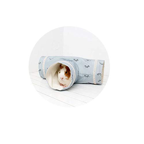 Chinchilla Guinea Pigs Tunnel Tube,Hedgehogs Dutch Rats Small Animal Pet Bed Toy Pet Supplies Hiding Cave Hamster Tunnel Playing Tube(Blue 3 Way)