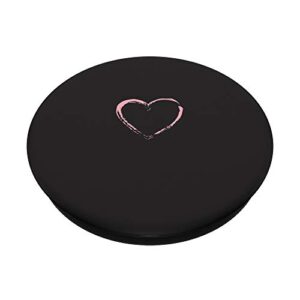 Pink Heart Black PopSockets Swappable PopGrip