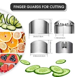 6 Pieces Finger Guards for Cutting, Stainless Steel Knife Cutting Finger Protectors Adjustable Safe Slice Hand Guard Protect Fingers for Food Chopping Slicing Cutting, 2 Styles