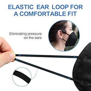 ApePal 5-Layer Disposable KN95 Face Masks Wide Elastic Ear Loops Safety Face Mask,Grey,10 PCS/Pack