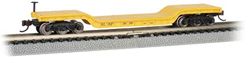 Bachmann Trains - 52’ Center Depressed Flat CAR - Frisco #3900 with NO Load - N Scale