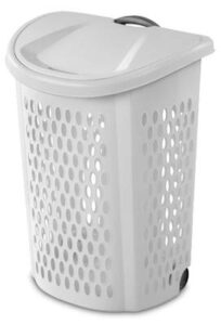 sterilite 208377 28.38 in. ultra wheeled hamper white - 3 pack