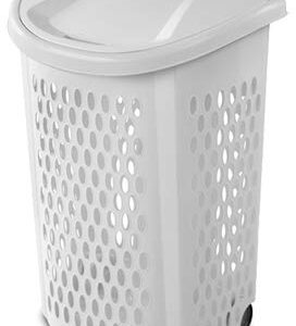 Sterilite 208377 28.38 in. Ultra Wheeled Hamper White - 3 Pack