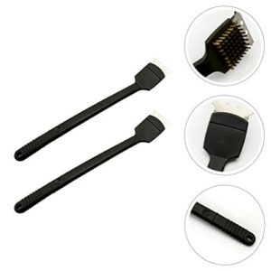 POPETPOP Bird Cage Cleaner Brush 2pcs Cleaning Brush Detailing Wire Brush for Cleaning Welding Slag and Rust Long Handle Black Bird Brush