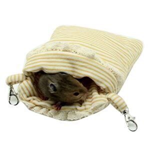 SONGBIRDTH Hamster Hammock - Hamster Chinchillas Small Pet Winter Warm Plush Sleeping Bag Pouch House Cages for Sugar Glider Ferret Squirrel Lake Blue