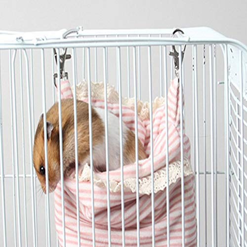 SONGBIRDTH Hamster Hammock - Hamster Chinchillas Small Pet Winter Warm Plush Sleeping Bag Pouch House Cages for Sugar Glider Ferret Squirrel Lake Blue