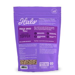 Halo Freeze Dried Raw Skin & Coat Topper, Beef And Salmon Skin Recipe, Raw, Real Meat Topper, All Life Stages, 1lb Bag