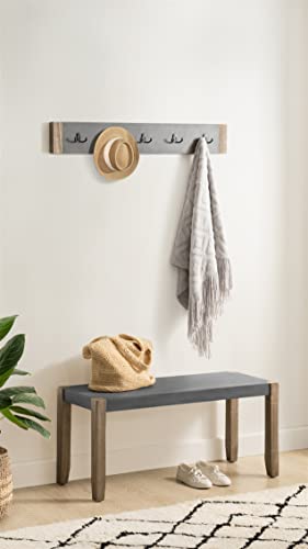 Alaterre Furniture Newport Coat Hook, Concrete Gray