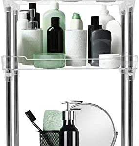 Sorbus 3-Tier Organizer Shelf Stand, Clear Storage Tray Caddy for Cosmetics, Bathroom/Kitchen Supplies,Toiletries, Counter, Vanity, Desk, Under Sink Organization