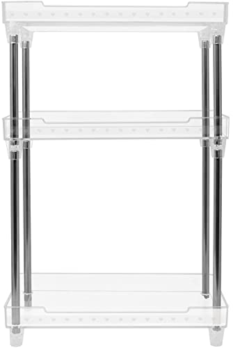 Sorbus 3-Tier Organizer Shelf Stand, Clear Storage Tray Caddy for Cosmetics, Bathroom/Kitchen Supplies,Toiletries, Counter, Vanity, Desk, Under Sink Organization