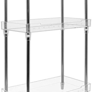 Sorbus 3-Tier Organizer Shelf Stand, Clear Storage Tray Caddy for Cosmetics, Bathroom/Kitchen Supplies,Toiletries, Counter, Vanity, Desk, Under Sink Organization