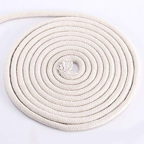 ZEONHEI 328 Feet 1/4 Inch White Natural Cotton Rope, Cotton Clothesline Rope, All-Purpose Craft Rope for Clothes Hanger, Garden Flower Potted Plants, Laundry Line Dryer, 1 Solid Rope