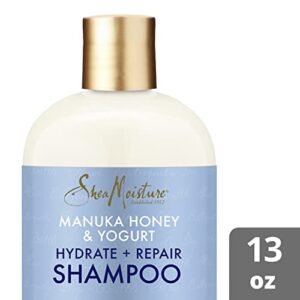 Shea Moisture Shampoo and Conditioner Set 13 Fl Oz Ea Bundled with Protein Power Treatment 8 Fl Oz. Manuka Honey & Yogurt Hydrate + Repair Hair, Vitamin C, Sulfate Free & Hair Color Safe 