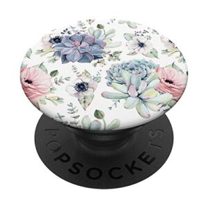 trendy botanical flowers garden floral print pattern for flo popsockets popgrip: swappable grip for phones & tablets