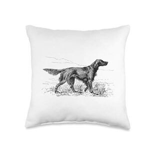 irish setter dog gifts irish setter vintage dog lover owner throw pillow, 16x16, multicolor