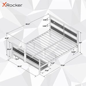 X Rocker I Basecamp Bed with TV Mount I Rotating TV Mount Mechanism I Metal Mesh Frame I Black