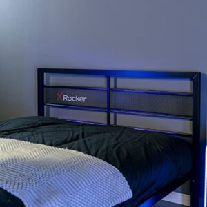 X Rocker I Basecamp Bed with TV Mount I Rotating TV Mount Mechanism I Metal Mesh Frame I Black