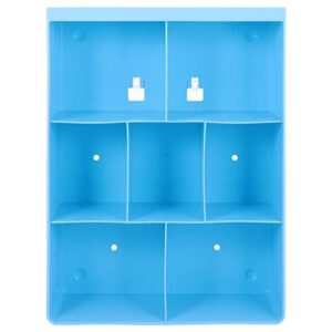 doitool wall mounted shelves floating shelves wall mounted plastic non drilling adhesive bathroom organizer ledge shelf rack for bedroom living room bathroom office (blue) wall mounted shelf