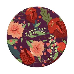 Cute Colorful Pink & Red Garden Botanical Floral Pattern PopSockets PopGrip: Swappable Grip for Phones & Tablets