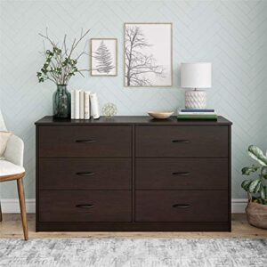 mainstay/ classic 6 drawer dresser, espresso finish