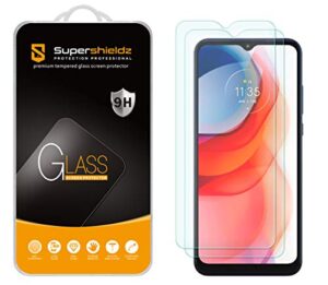 supershieldz (2 pack) designed for motorola moto g play (2021) tempered glass screen protector, anti scratch, bubble free