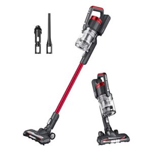 eureka rapidclean pro lightweight cordless vacuum cleaner, convenient stick and handheld vac, red,black