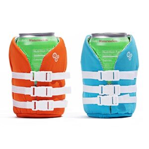 2 pack - cold beer coat brew jacket cooler life vest jacket cover by in-cog-neato secret hide a beer can beverage cooler for 12oz cans unique gifts for her him (life jacket)