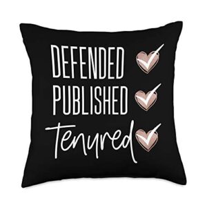 sophisticated professor funny professor tenure teacher women congrats phd throw pillow, 18x18, multicolor