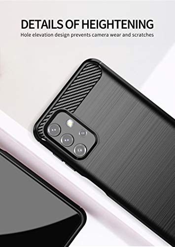 Samsung A32 5G case,Galaxy A32 5G case,with HD Screen Protector,M MAIKEZI Soft TPU Slim Fashion Non-Slip Protective Phone Case Cover for Samsung Galaxy A32 5G (Black Brushed TPU)