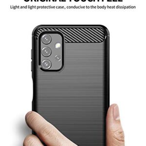 Samsung A32 5G case,Galaxy A32 5G case,with HD Screen Protector,M MAIKEZI Soft TPU Slim Fashion Non-Slip Protective Phone Case Cover for Samsung Galaxy A32 5G (Black Brushed TPU)