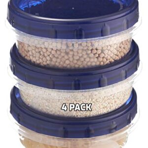 [4 PACK] 8oz Twist Top Storage Containers - Airtight Plastic Food Storage Canisters with Twist & Seal Lids, Leak-Proof - Meal Prep, To Go, Reusable, Stackable, BPA-Free Snack Containers (8 Ounce)